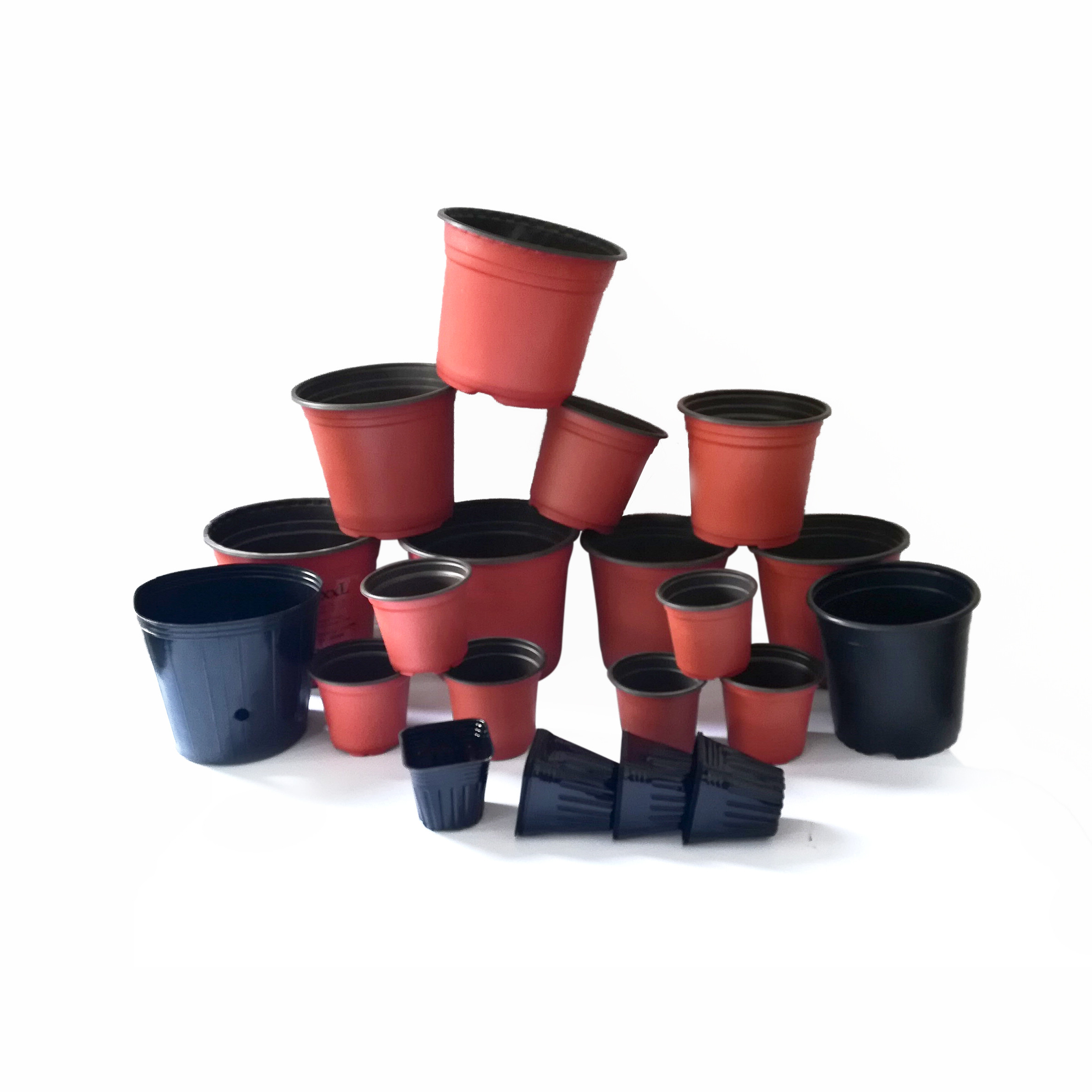 3% Tahan UV 120mm Top Dia 1L Pot Tanaman Plastik Cukup Tebal